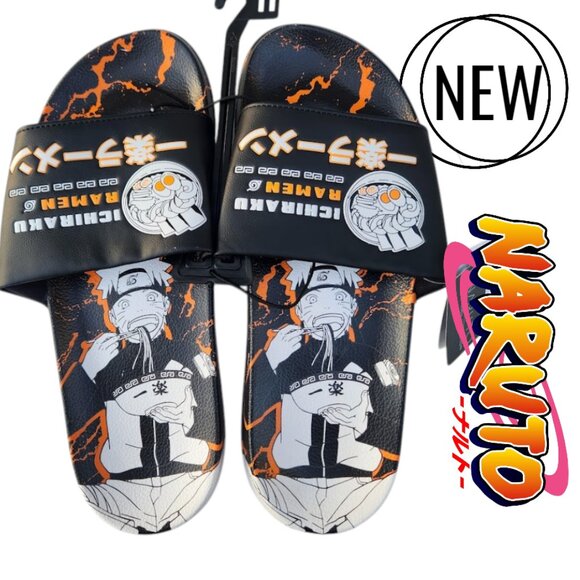 Naruto | Shoes | New Naruto Anime Ramen Mens Slippers Sandals Slides ...